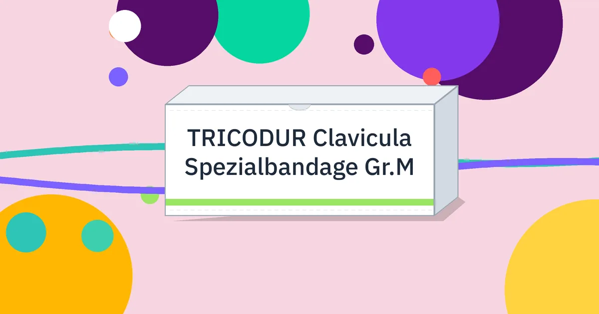 Symbolbild: Packung mit der Aufschrift TRICODUR Clavicula Spezialbandage Gr.M (PZN 01011170) – Verfügbarkeit und Bezug in Apotheken in Frankfurt am Main