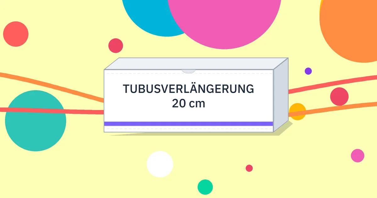 Symbolbild: Packung mit der Aufschrift TUBUSVERLÄNGERUNG 20 cm (PZN 10412577) – Verfügbarkeit und Bezug in Apotheken in Frankfurt am Main