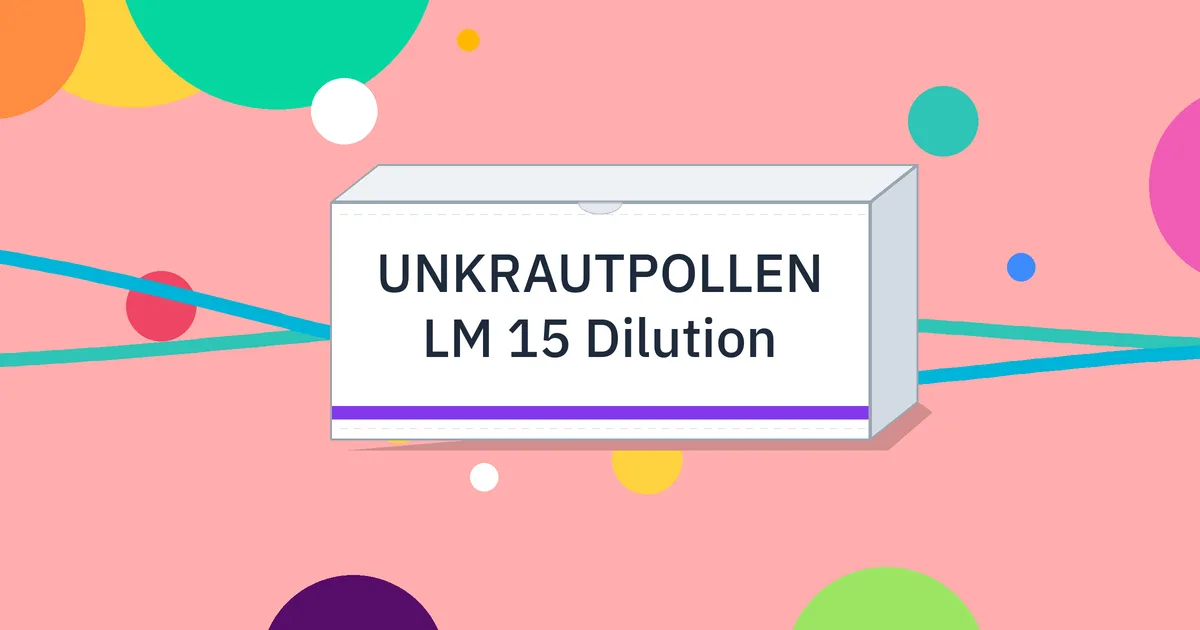 Symbolbild: Packung mit der Aufschrift UNKRAUTPOLLEN LM 15 Dilution (PZN 13255836) – Verfügbarkeit und Bezug in Apotheken in Frankfurt am Main
