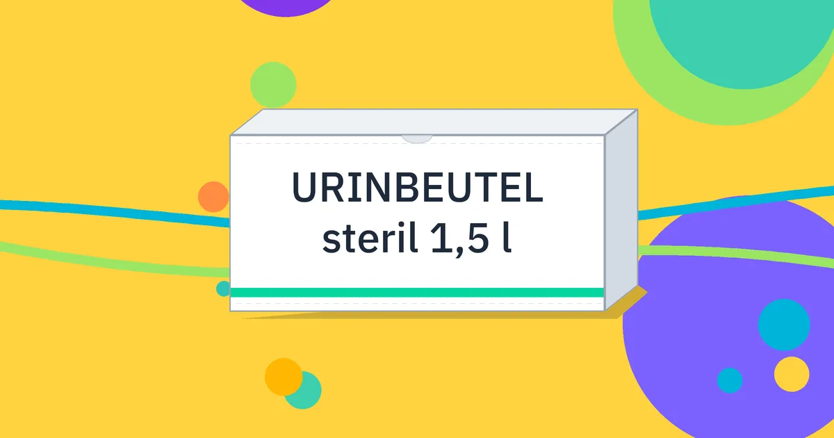 Symbolbild: Packung mit der Aufschrift URINBEUTEL steril 1,5 l (PZN 17395008) – Verfügbarkeit und Bezug in Apotheken in Frankfurt am Main