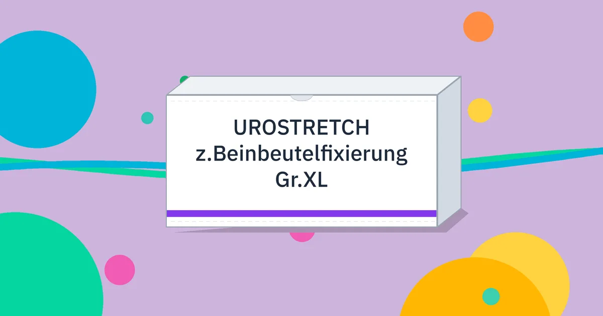 Symbolbild: Packung mit der Aufschrift UROSTRETCH z.Beinbeutelfixierung Gr.XL (PZN 04211076) – Verfügbarkeit und Bezug in Apotheken in Frankfurt am Main