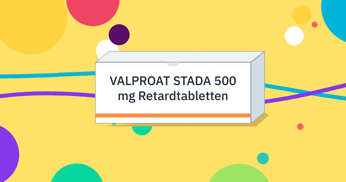 Symbolbild: Packung mit der Aufschrift VALPROAT STADA 500 mg Retardtabletten (PZN 04367128) – Verfügbarkeit und Bezug in Apotheken in Frankfurt am Main