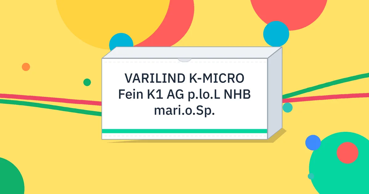 Symbolbild: Packung mit der Aufschrift VARILIND K-MICRO Fein K1 AG p.lo.L NHB mari.o.Sp. (PZN 20555071) – Verfügbarkeit und Bezug in Apotheken in Frankfurt am Main