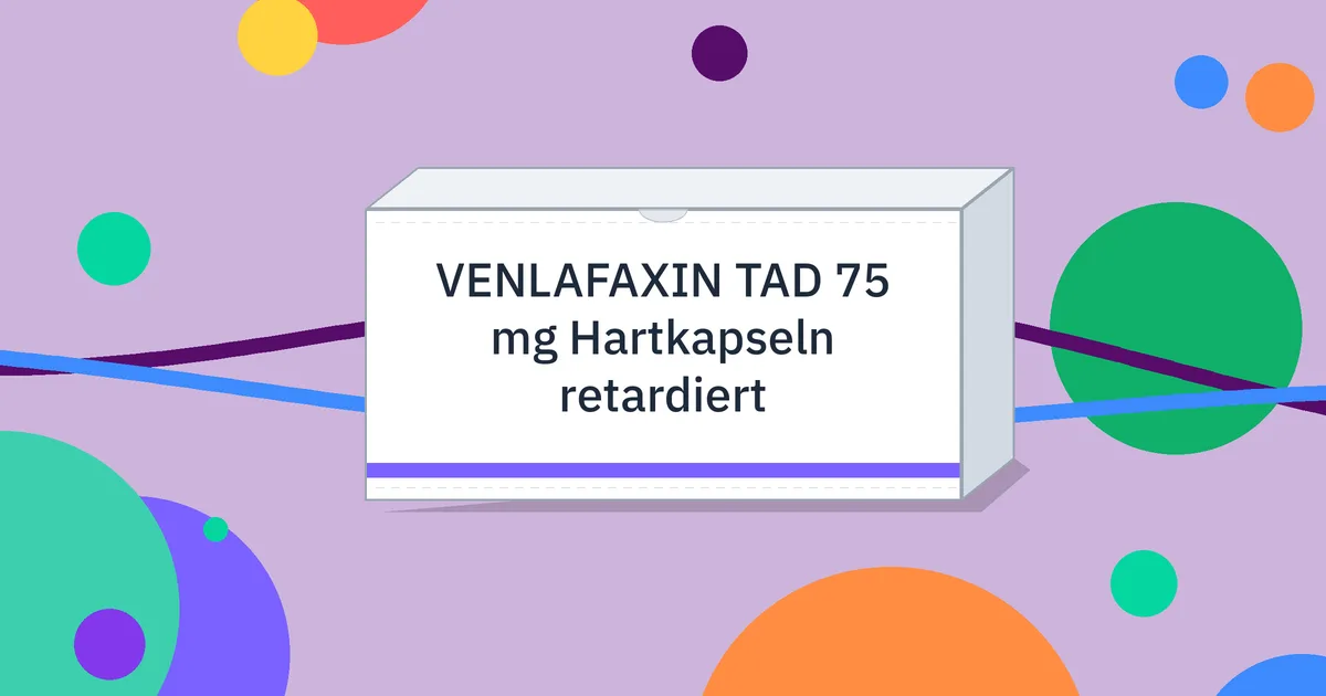 Symbolbild: Packung mit der Aufschrift VENLAFAXIN TAD 75 mg Hartkapseln retardiert (PZN 02726540) – Verfügbarkeit und Bezug in Apotheken in Frankfurt am Main