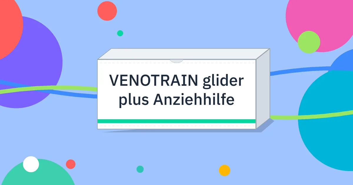 Symbolbild: Packung mit der Aufschrift VENOTRAIN glider plus Anziehhilfe (PZN 10292601) – Verfügbarkeit und Bezug in Apotheken in Frankfurt am Main