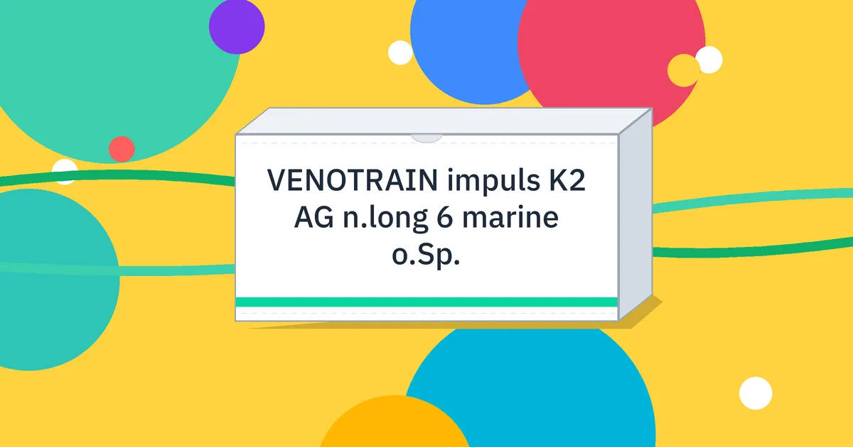 Symbolbild: Packung mit der Aufschrift VENOTRAIN impuls K2 AG n.long 6 marine o.Sp. (PZN 15212073) – Verfügbarkeit und Bezug in Apotheken in Frankfurt am Main