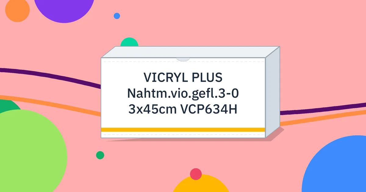 Symbolbild: Packung mit der Aufschrift VICRYL PLUS Nahtm.vio.gefl.3-0 3x45cm VCP634H (PZN 19760736) – Verfügbarkeit und Bezug in Apotheken in Frankfurt am Main