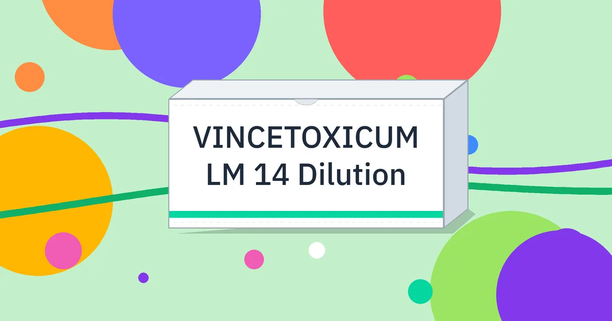 Symbolbild: Packung mit der Aufschrift VINCETOXICUM LM 14 Dilution (PZN 13274526) – Verfügbarkeit und Bezug in Apotheken in Frankfurt am Main