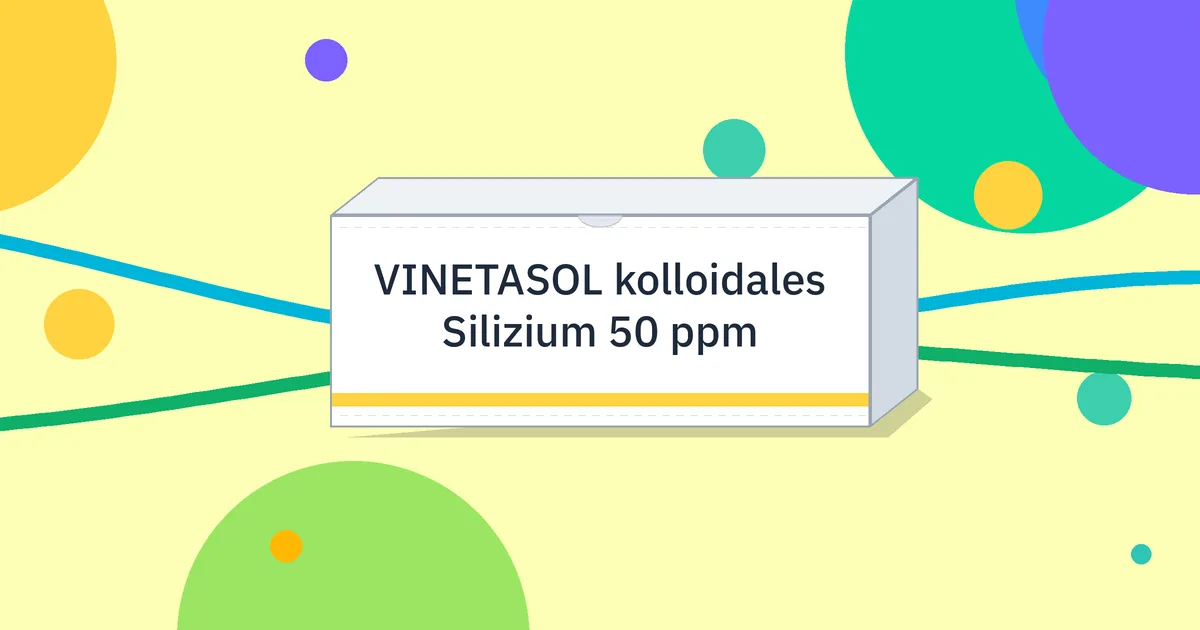 Symbolbild: Packung mit der Aufschrift VINETASOL kolloidales Silizium 50 ppm (PZN 19760860) – Verfügbarkeit und Bezug in Apotheken in Frankfurt am Main