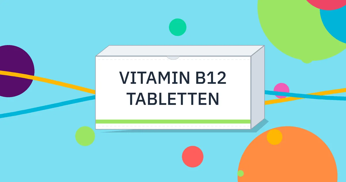 Symbolbild: Packung mit der Aufschrift VITAMIN B12 TABLETTEN (PZN 11886001) – Verfügbarkeit und Bezug in Apotheken in Frankfurt am Main