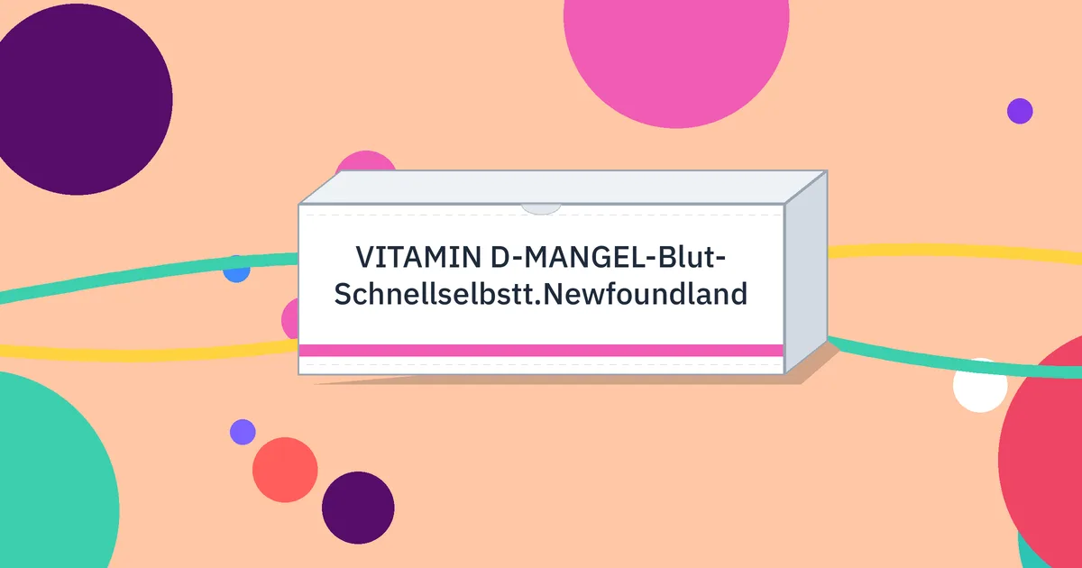 Symbolbild: Packung mit der Aufschrift VITAMIN D-MANGEL-Blut-Schnellselbstt.Newfoundland (PZN 18757494) – Verfügbarkeit und Bezug in Apotheken in Frankfurt am Main