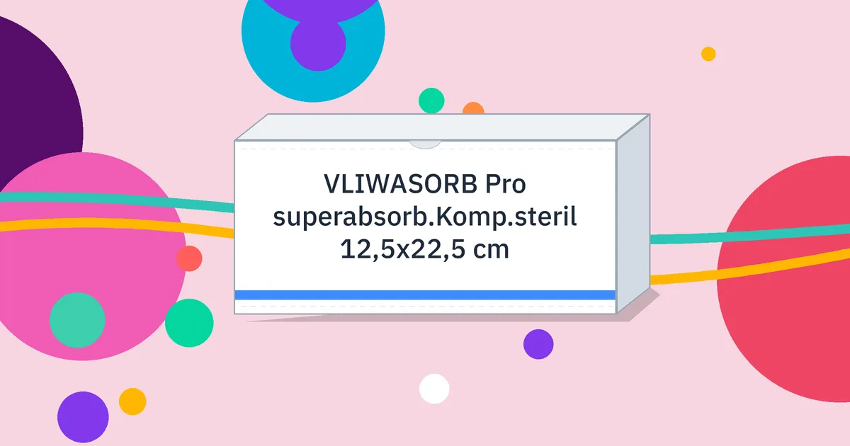 Symbolbild: Packung mit der Aufschrift VLIWASORB Pro superabsorb.Komp.steril 12,5x22,5 cm (PZN 16394171) – Verfügbarkeit und Bezug in Apotheken in Frankfurt am Main