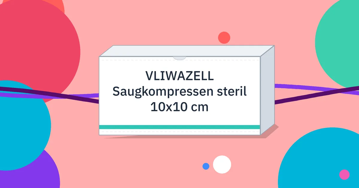 Symbolbild: Packung mit der Aufschrift VLIWAZELL Saugkompressen steril 10x10 cm (PZN 17834318) – Verfügbarkeit und Bezug in Apotheken in Frankfurt am Main