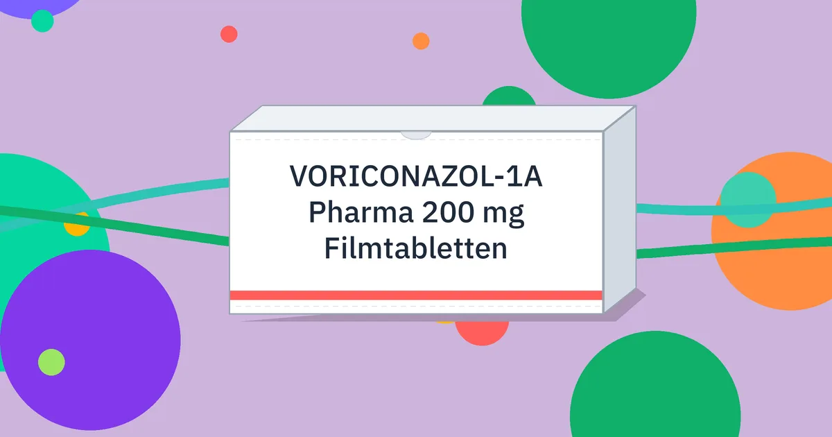Symbolbild: Packung mit der Aufschrift VORICONAZOL-1A Pharma 200 mg Filmtabletten (PZN 20164666) – Verfügbarkeit und Bezug in Apotheken in Frankfurt am Main