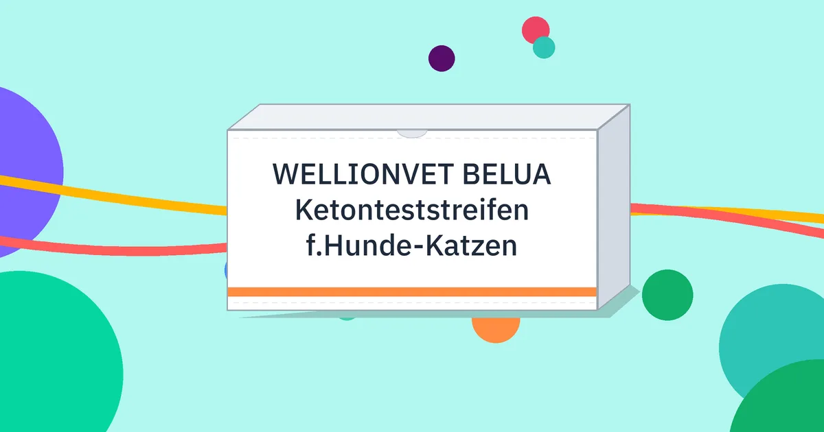 Symbolbild: Packung mit der Aufschrift WELLIONVET BELUA Ketonteststreifen f.Hunde-Katzen (PZN 11668161) – Verfügbarkeit und Bezug in Apotheken in Frankfurt am Main