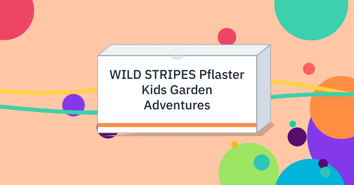 Symbolbild: Packung mit der Aufschrift WILD STRIPES Pflaster Kids Garden Adventures (PZN 20223251) – Verfügbarkeit und Bezug in Apotheken in Frankfurt am Main