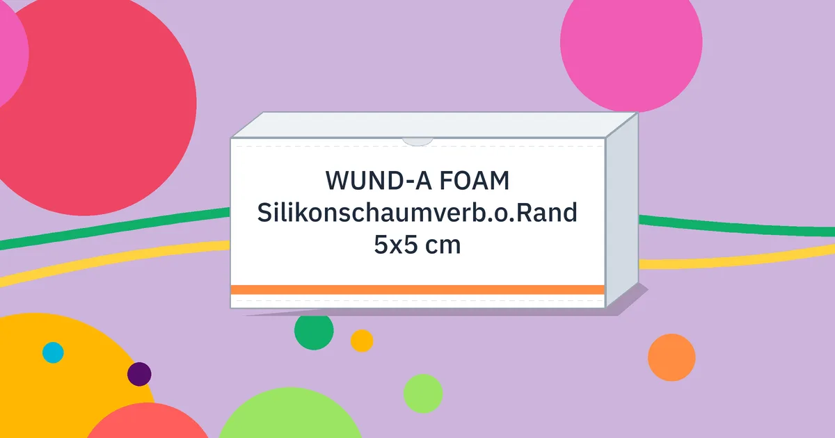 Symbolbild: Packung mit der Aufschrift WUND-A FOAM Silikonschaumverb.o.Rand 5x5 cm (PZN 20159694) – Verfügbarkeit und Bezug in Apotheken in Frankfurt am Main