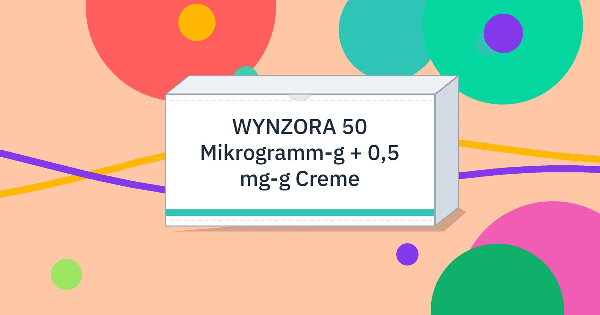 Symbolbild: Packung mit der Aufschrift WYNZORA 50 Mikrogramm-g + 0,5 mg-g Creme (PZN 18502802) – Verfügbarkeit und Bezug in Apotheken in Frankfurt am Main