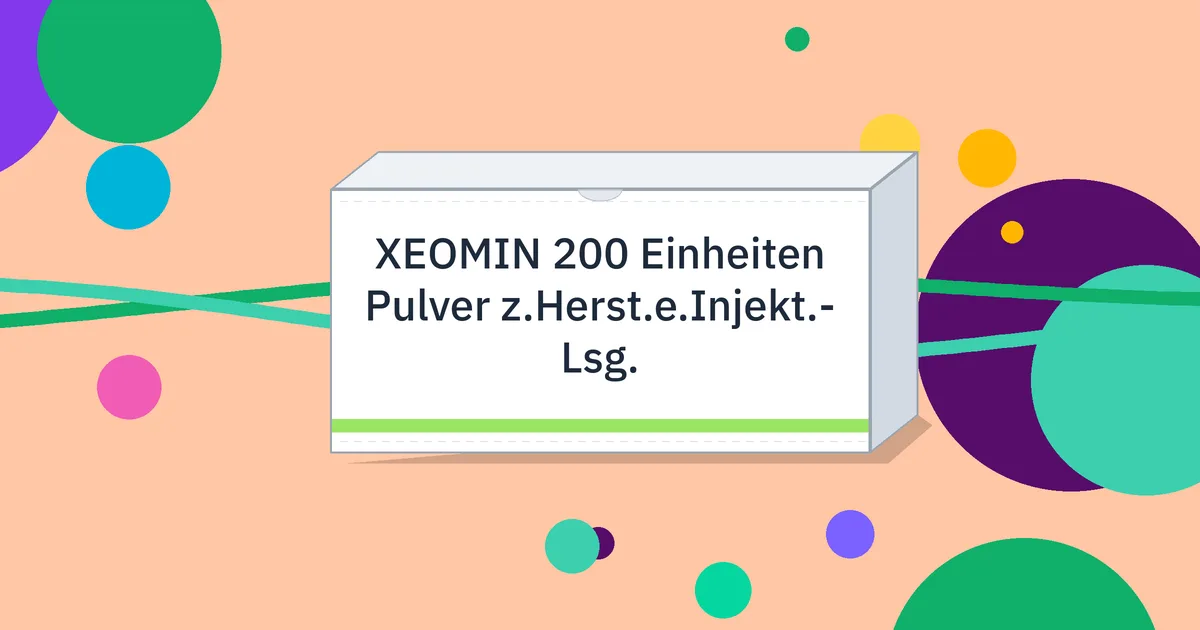 Symbolbild: Packung mit der Aufschrift XEOMIN 200 Einheiten Pulver z.Herst.e.Injekt.-Lsg. (PZN 16227763) – Verfügbarkeit und Bezug in Apotheken in Frankfurt am Main