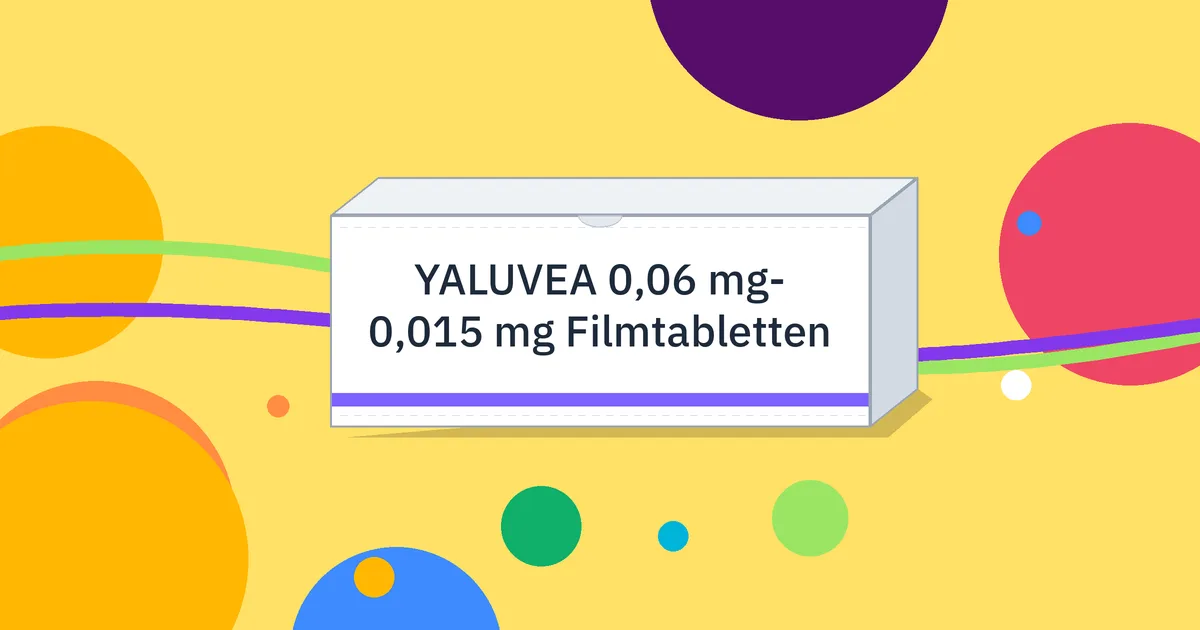Symbolbild: Packung mit der Aufschrift YALUVEA 0,06 mg-0,015 mg Filmtabletten (PZN 10324904) – Verfügbarkeit und Bezug in Apotheken in Frankfurt am Main