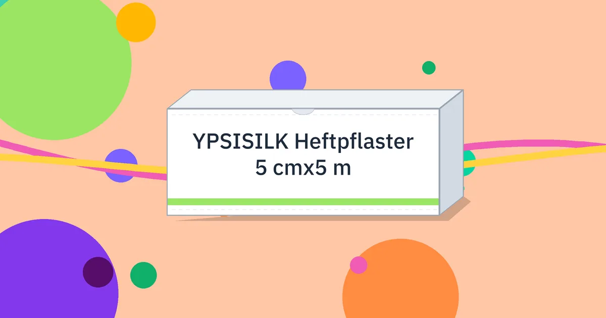 Symbolbild: Packung mit der Aufschrift YPSISILK Heftpflaster 5 cmx5 m (PZN 12603620) – Verfügbarkeit und Bezug in Apotheken in Frankfurt am Main