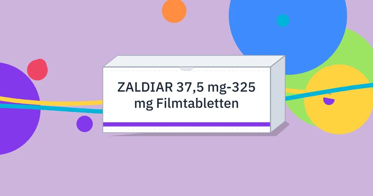 Symbolbild: Packung mit der Aufschrift ZALDIAR 37,5 mg-325 mg Filmtabletten (PZN 08799942) – Verfügbarkeit und Bezug in Apotheken in Frankfurt am Main