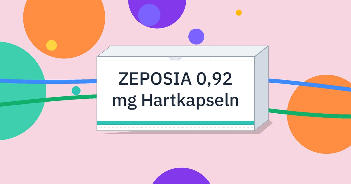 Symbolbild: Packung mit der Aufschrift ZEPOSIA 0,92 mg Hartkapseln (PZN 16856074) – Verfügbarkeit und Bezug in Apotheken in Frankfurt am Main
