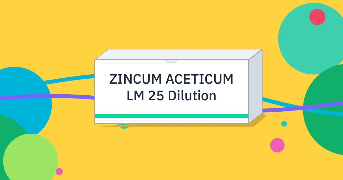 Symbolbild: Packung mit der Aufschrift ZINCUM ACETICUM LM 25 Dilution (PZN 13289918) – Verfügbarkeit und Bezug in Apotheken in Frankfurt am Main