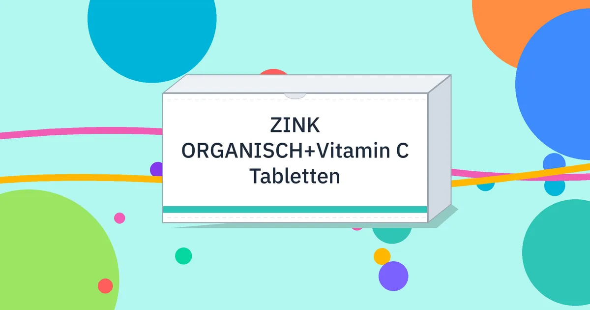 Symbolbild: Packung mit der Aufschrift ZINK ORGANISCH+Vitamin C Tabletten (PZN 04631559) – Verfügbarkeit und Bezug in Apotheken in Frankfurt am Main