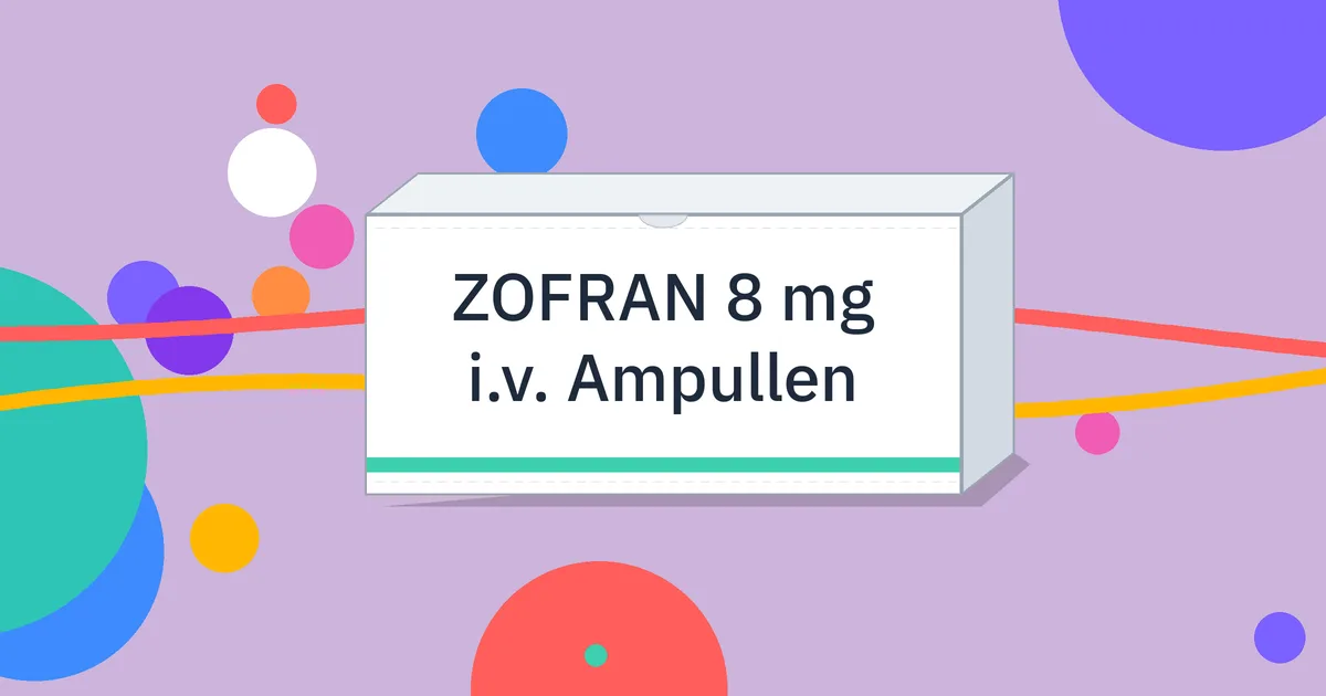 Symbolbild: Packung mit der Aufschrift ZOFRAN 8 mg i.v. Ampullen (PZN 00580569) – Verfügbarkeit und Bezug in Apotheken in Frankfurt am Main