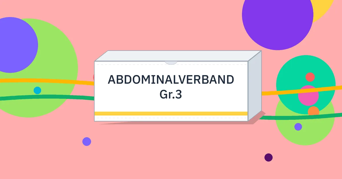 Symbolbild: Packung mit der Aufschrift ABDOMINALVERBAND Gr.3 (PZN 07094435) – Verfügbarkeit und Bezug in Apotheken in Frankfurt am Main