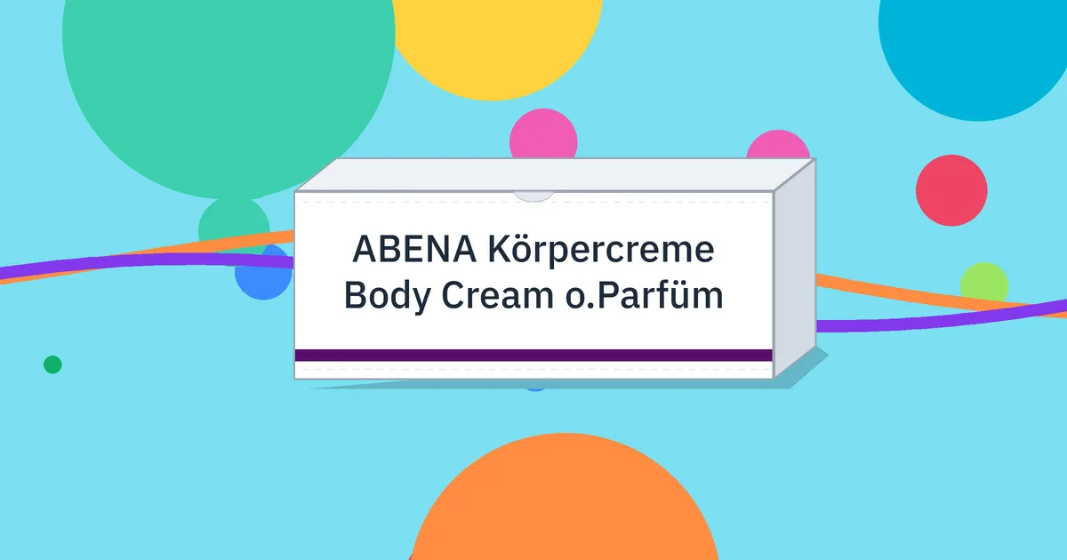 Symbolbild: Packung mit der Aufschrift ABENA Körpercreme Body Cream o.Parfüm (PZN 18883129) – Verfügbarkeit und Bezug in Apotheken in Frankfurt am Main