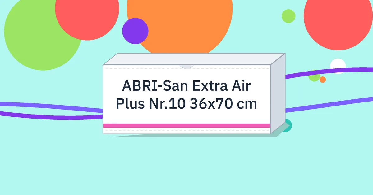 Symbolbild: Packung mit der Aufschrift ABRI-San Extra Air Plus Nr.10 36x70 cm (PZN 03561360) – Verfügbarkeit und Bezug in Apotheken in Frankfurt am Main