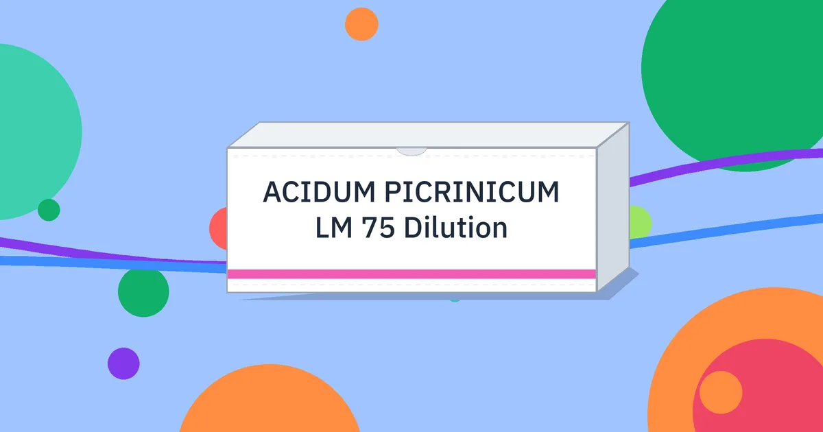 Symbolbild: Packung mit der Aufschrift ACIDUM PICRINICUM LM 75 Dilution (PZN 12753851) – Verfügbarkeit und Bezug in Apotheken in Frankfurt am Main