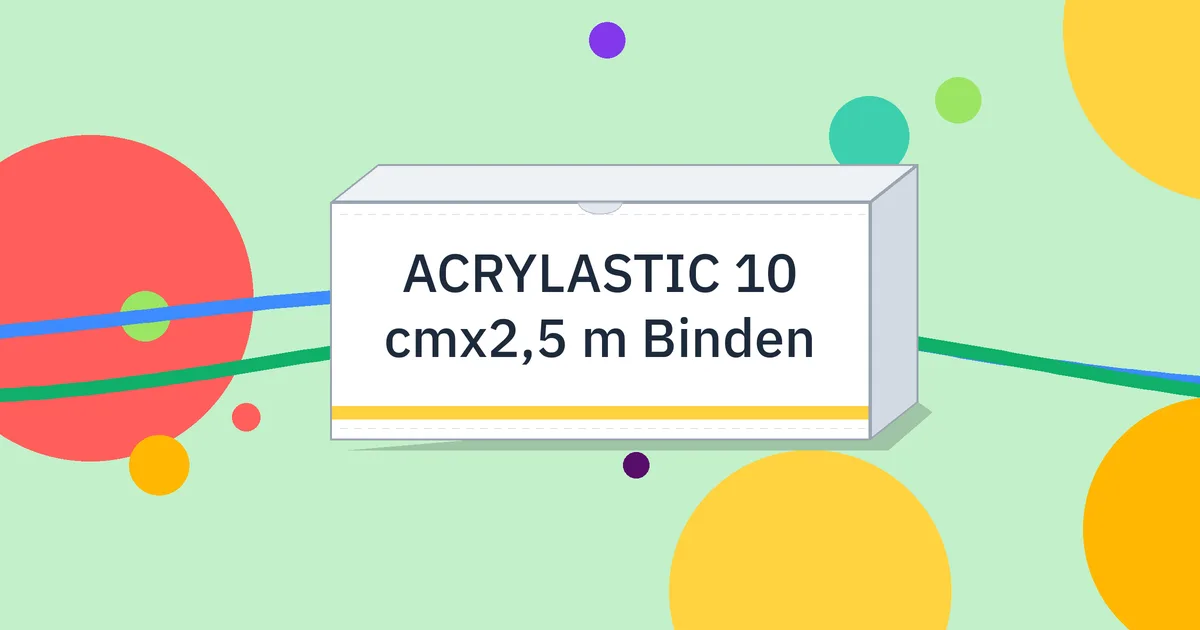 Symbolbild: Packung mit der Aufschrift ACRYLASTIC 10 cmx2,5 m Binden (PZN 00503675) – Verfügbarkeit und Bezug in Apotheken in Frankfurt am Main