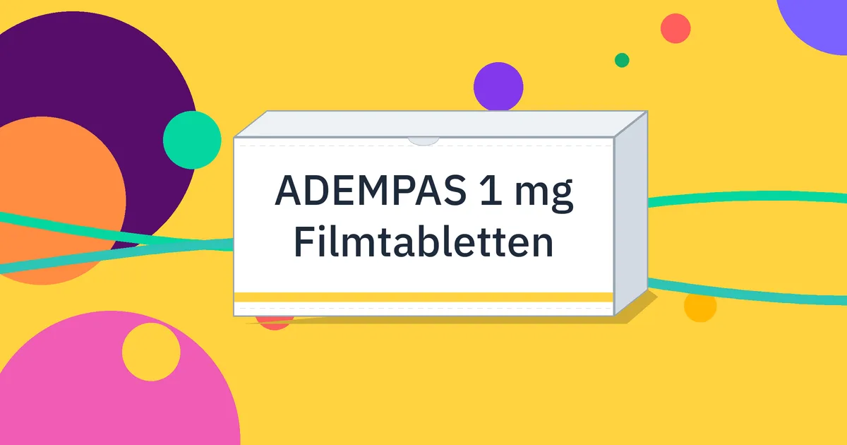 Symbolbild: Packung mit der Aufschrift ADEMPAS 1 mg Filmtabletten (PZN 18500364) – Verfügbarkeit und Bezug in Apotheken in Frankfurt am Main