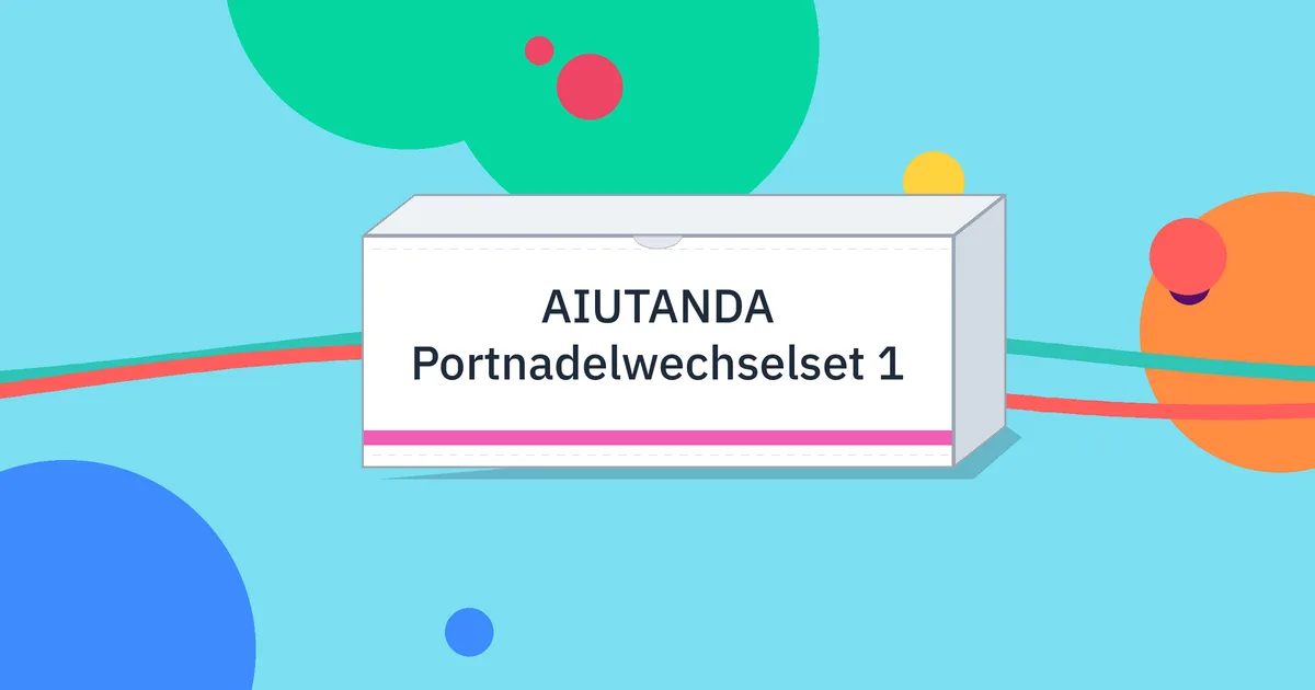 Symbolbild: Packung mit der Aufschrift AIUTANDA Portnadelwechselset 1 (PZN 18130275) – Verfügbarkeit und Bezug in Apotheken in Frankfurt am Main