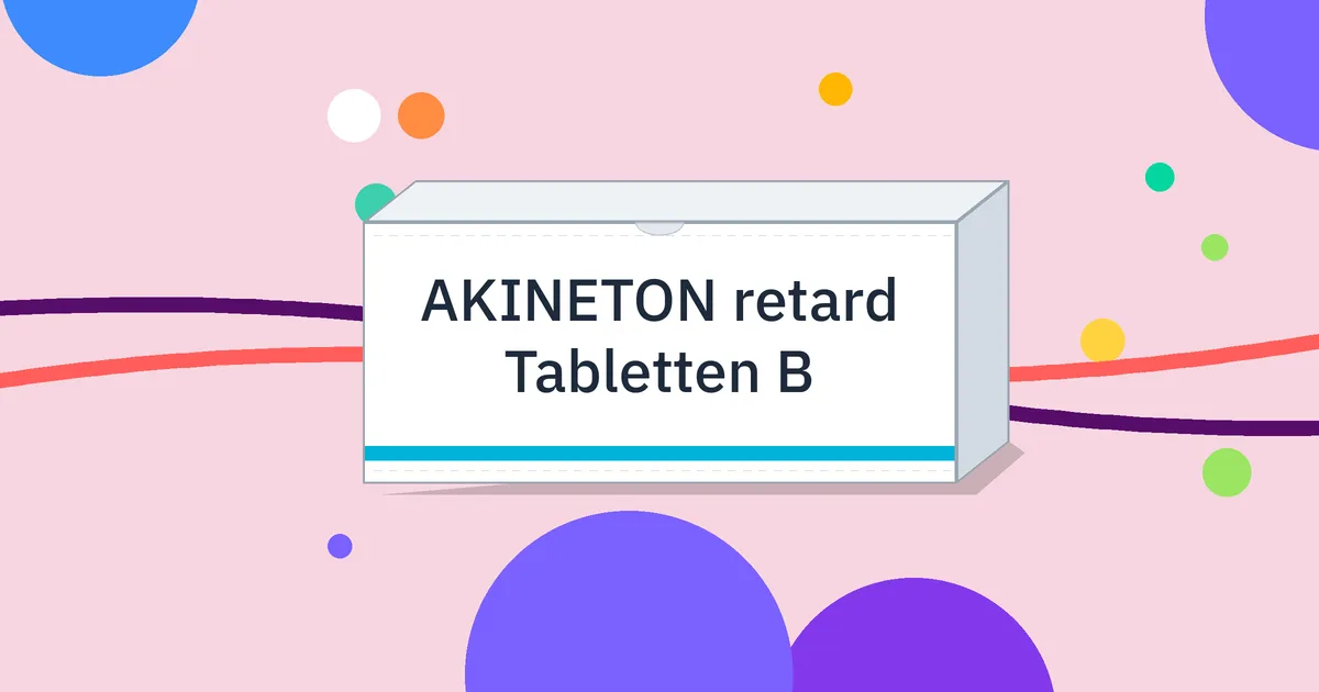 Symbolbild: Packung mit der Aufschrift AKINETON retard Tabletten B (PZN 00662480) – Verfügbarkeit und Bezug in Apotheken in Frankfurt am Main