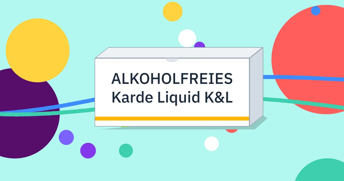 Symbolbild: Packung mit der Aufschrift ALKOHOLFREIES Karde Liquid K&L (PZN 16900496) – Verfügbarkeit und Bezug in Apotheken in Frankfurt am Main