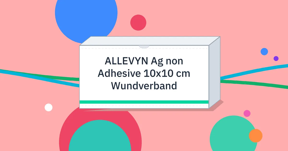 Symbolbild: Packung mit der Aufschrift ALLEVYN Ag non Adhesive 10x10 cm Wundverband (PZN 17827844) – Verfügbarkeit und Bezug in Apotheken in Frankfurt am Main