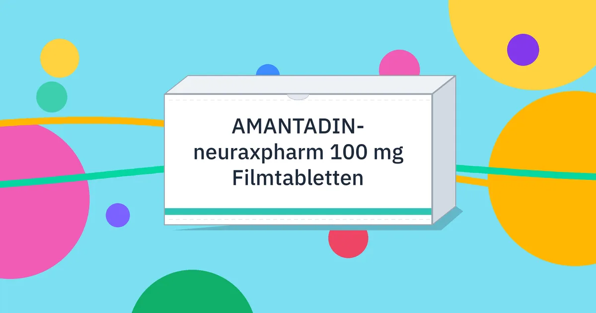 Symbolbild: Packung mit der Aufschrift AMANTADIN-neuraxpharm 100 mg Filmtabletten (PZN 08810164) – Verfügbarkeit und Bezug in Apotheken in Frankfurt am Main