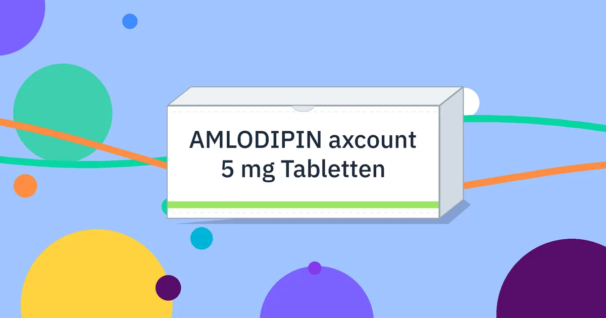 Symbolbild: Packung mit der Aufschrift AMLODIPIN axcount 5 mg Tabletten (PZN 12485735) – Verfügbarkeit und Bezug in Apotheken in Frankfurt am Main