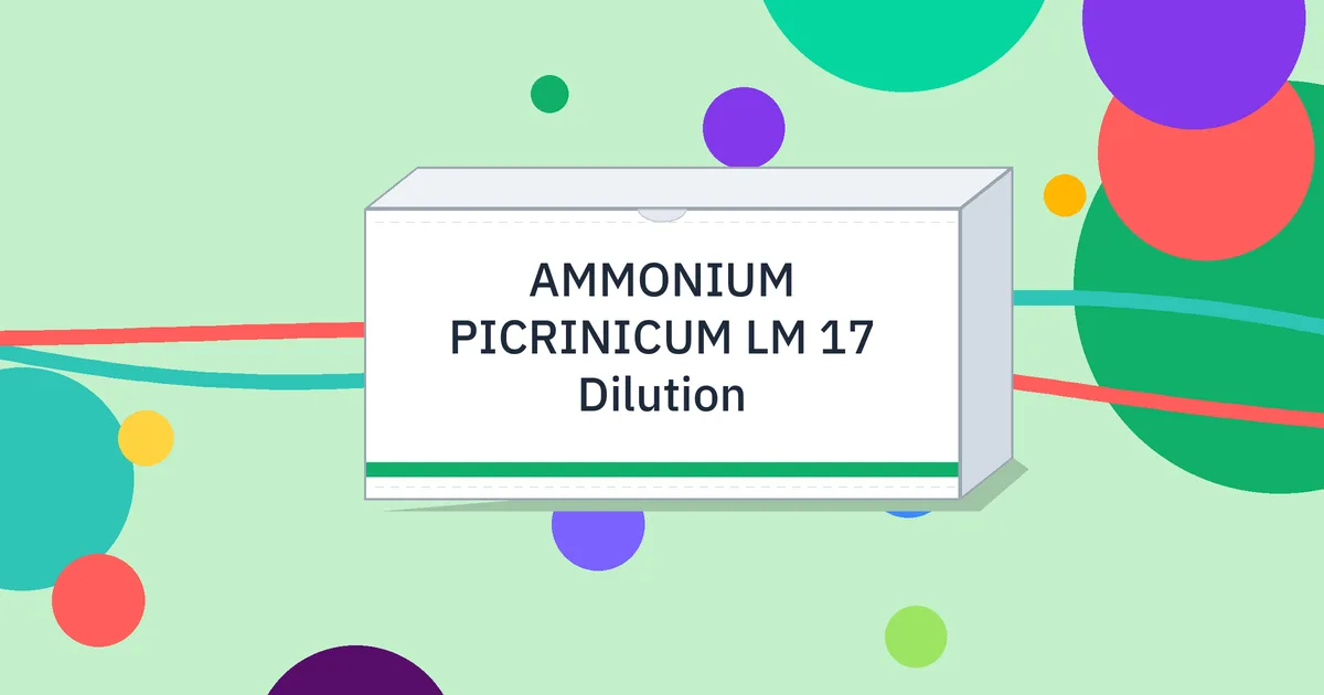Symbolbild: Packung mit der Aufschrift AMMONIUM PICRINICUM LM 17 Dilution (PZN 13322797) – Verfügbarkeit und Bezug in Apotheken in Frankfurt am Main