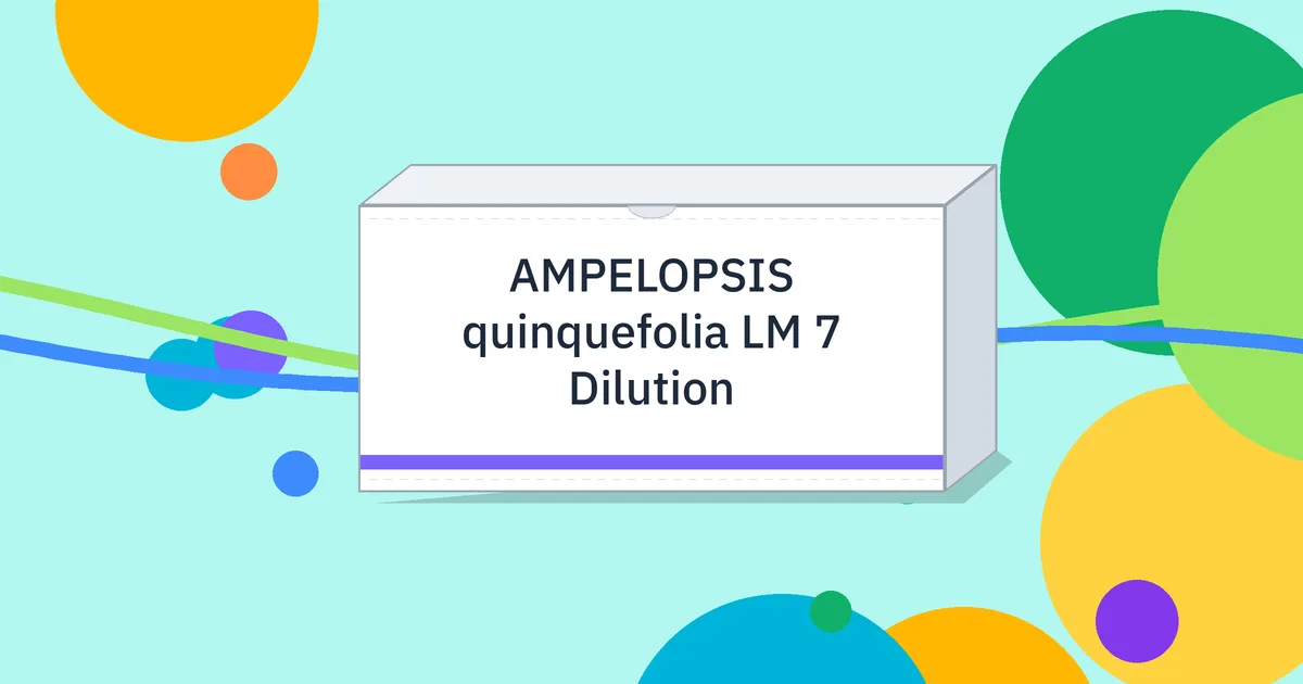 Symbolbild: Packung mit der Aufschrift AMPELOPSIS quinquefolia LM 7 Dilution (PZN 13325034) – Verfügbarkeit und Bezug in Apotheken in Frankfurt am Main