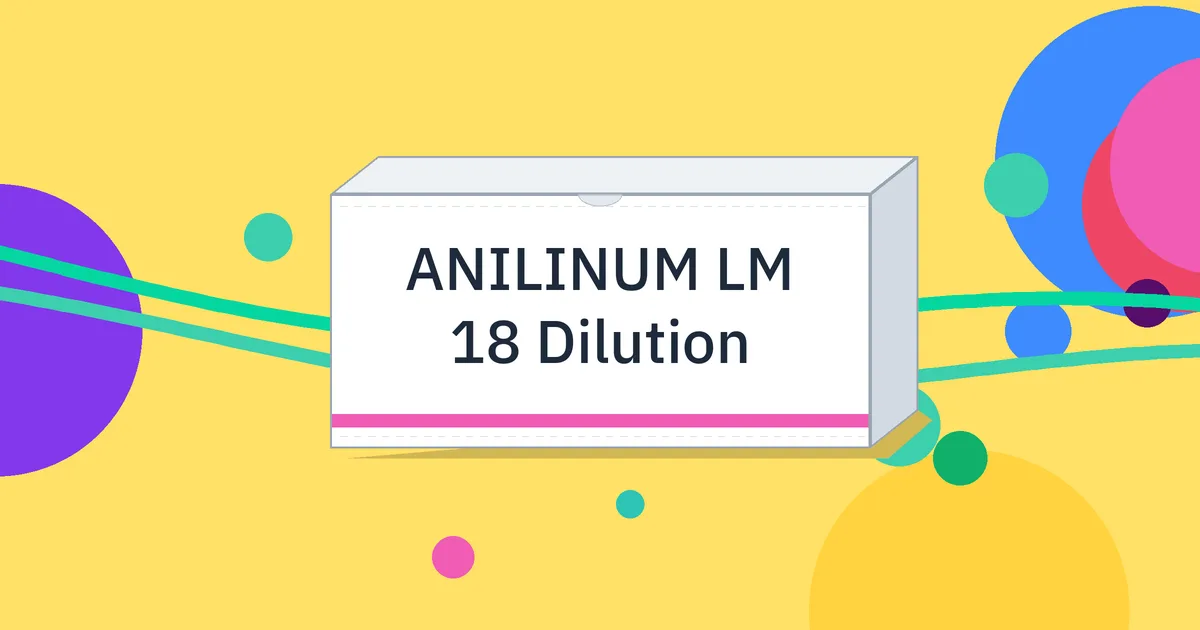 Symbolbild: Packung mit der Aufschrift ANILINUM LM 18 Dilution (PZN 12762471) – Verfügbarkeit und Bezug in Apotheken in Frankfurt am Main