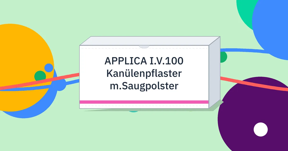 Symbolbild: Packung mit der Aufschrift APPLICA I.V.100 Kanülenpflaster m.Saugpolster (PZN 20005229) – Verfügbarkeit und Bezug in Apotheken in Frankfurt am Main