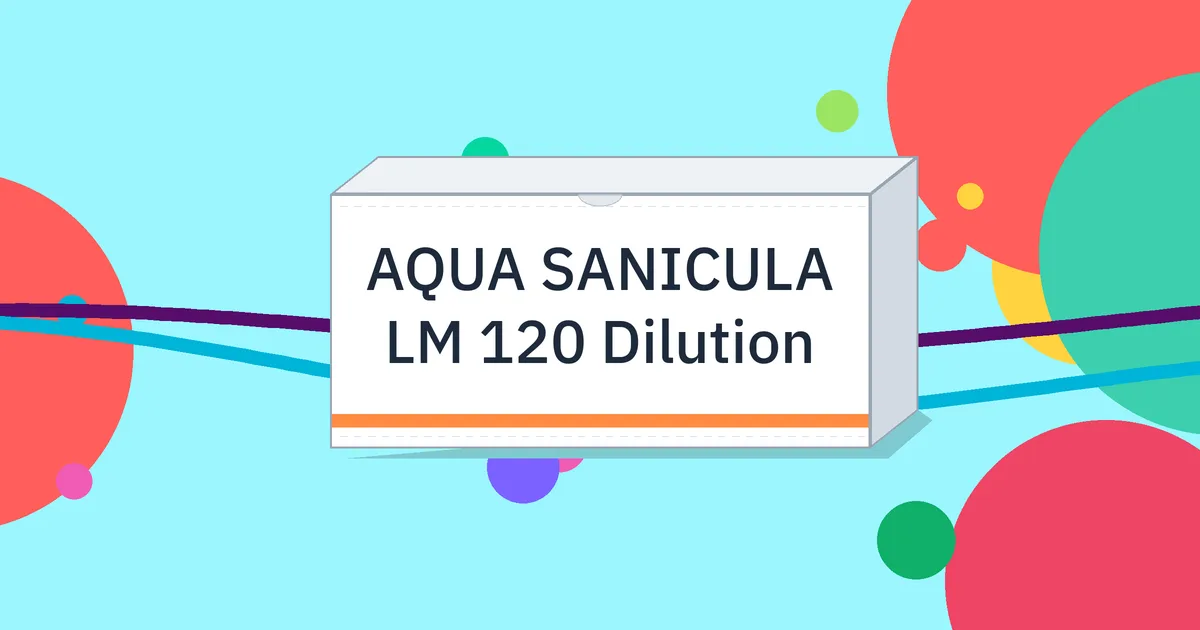 Symbolbild: Packung mit der Aufschrift AQUA SANICULA LM 120 Dilution (PZN 13382581) – Verfügbarkeit und Bezug in Apotheken in Frankfurt am Main