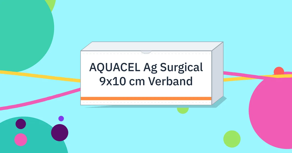 Symbolbild: Packung mit der Aufschrift AQUACEL Ag Surgical 9x10 cm Verband (PZN 00353158) – Verfügbarkeit und Bezug in Apotheken in Frankfurt am Main
