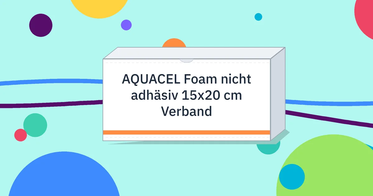 Symbolbild: Packung mit der Aufschrift AQUACEL Foam nicht adhäsiv 15x20 cm Verband (PZN 17615562) – Verfügbarkeit und Bezug in Apotheken in Frankfurt am Main