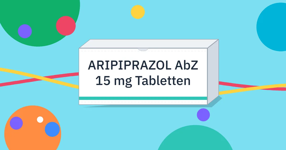 Symbolbild: Packung mit der Aufschrift ARIPIPRAZOL AbZ 15 mg Tabletten (PZN 13982111) – Verfügbarkeit und Bezug in Apotheken in Frankfurt am Main